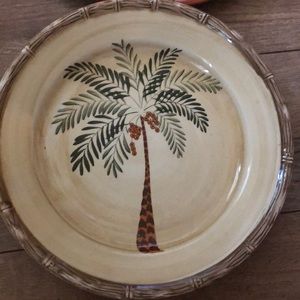 Home Trends | Dining | Sale Two Palm Tree Plates One Hand Painted ...